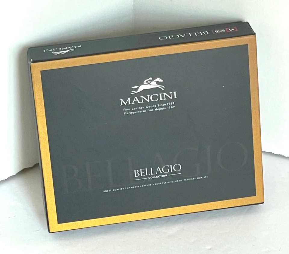 Mancini Wallet RFID Mens Gray Leather Trifold ID Window Billfold Small ...