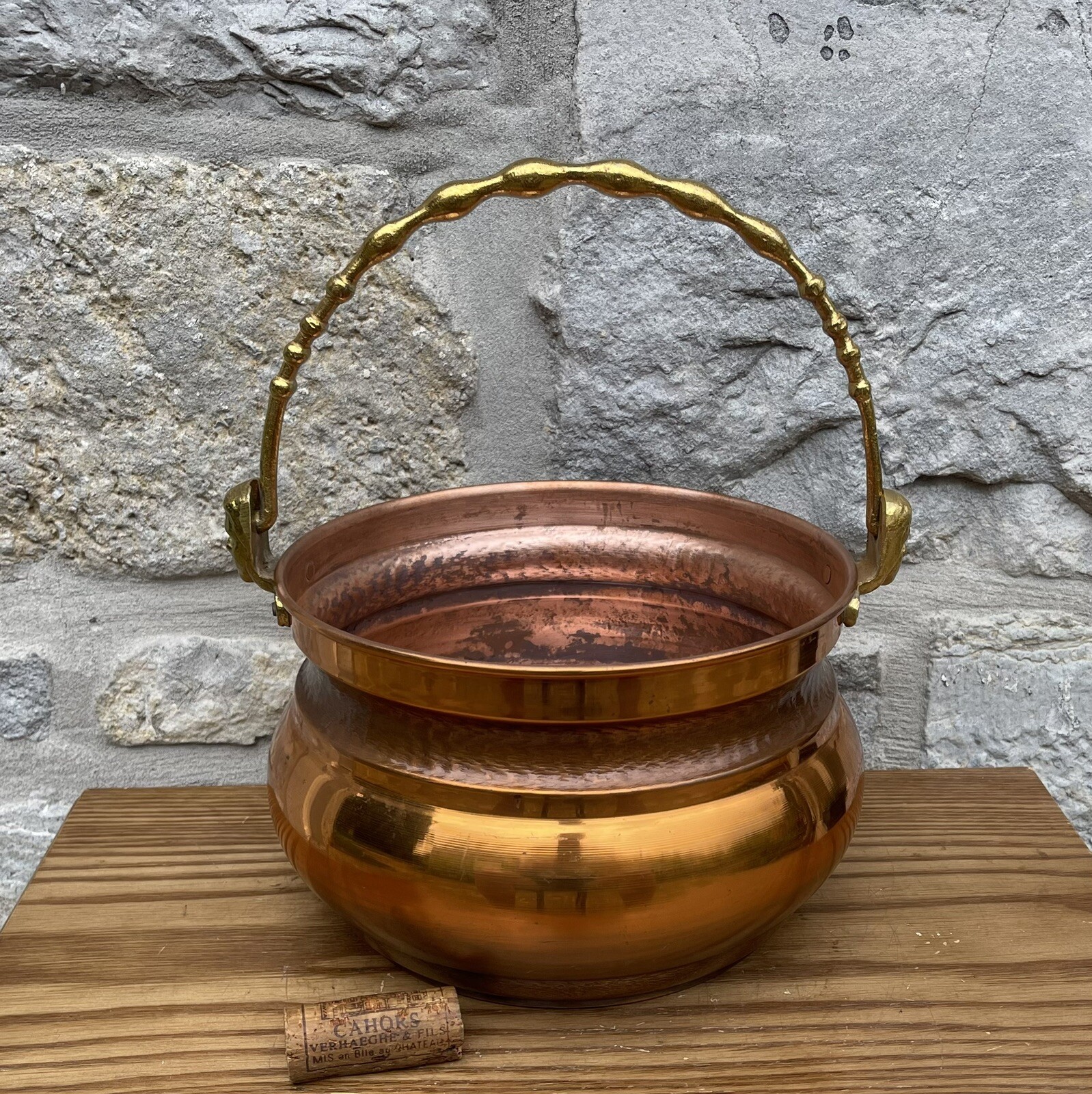 Vintage Copper Pot with Bronze Mascarons and Handle, Belgium, 1950s | eBay