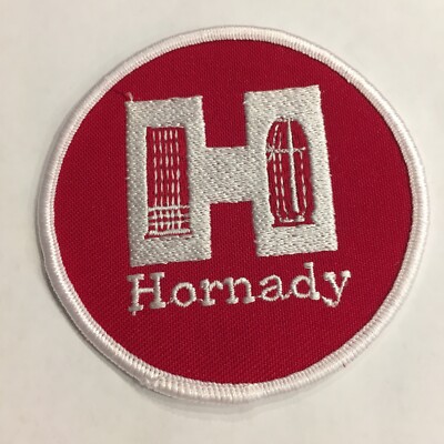 Hornady Bullets Ammo Ammunition Red White Round Embroidered Patch Badge ...