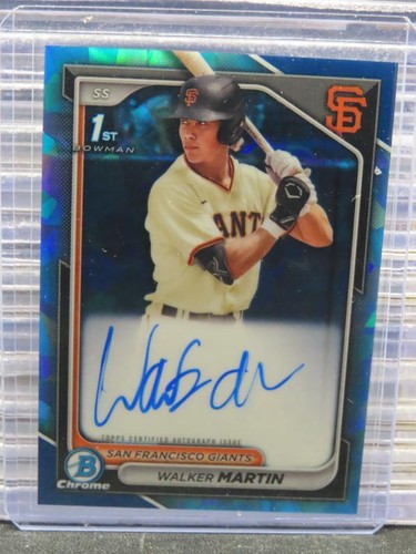 2024 Bowman Chrome Sapphire Walker Martin 1st Prospect Auto Autograph # ...