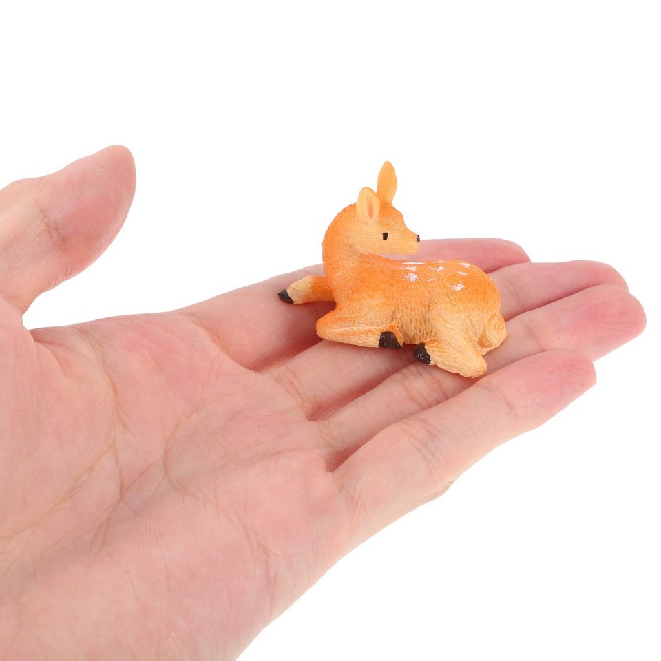 3pcs Miniature Reindeer Figurine Forest Animal Figures Mini Elk Figures ...