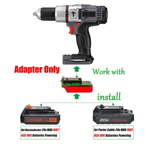 1 Adapter for Porter Cable/Black&Decker 20v Battery To for Porter Cable ...