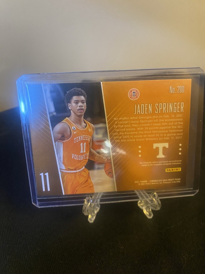 2021-22 Chronicles Draft Picks Basketball BASE #200 Jaden Springer ...