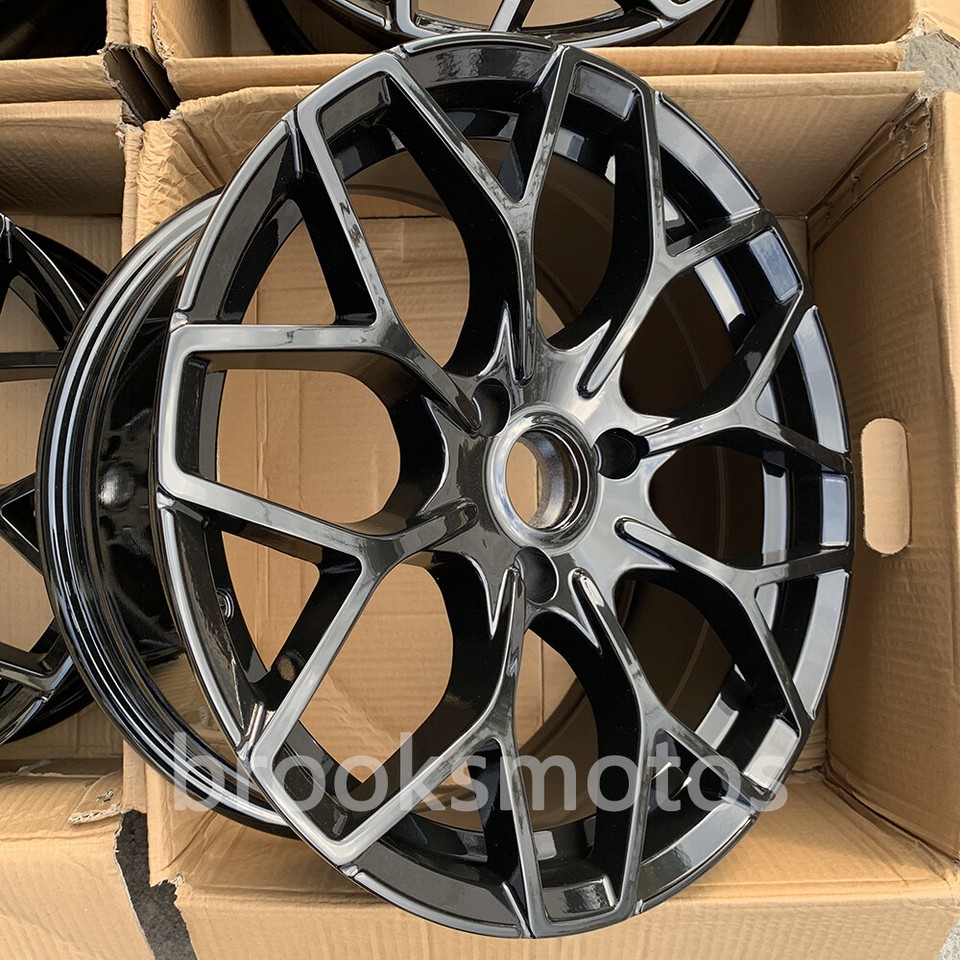 16X6 17X7 STAGGERED B STYLE GLOSS BLACK WHEELS RIMS FITS FOR SMART A451 ...