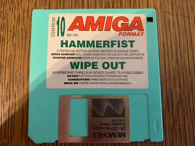 AMIGA FORMAT 10 HAMMERFIST WIPE OUT GAME AMIGA COMPUTER 3.5" INCH ...