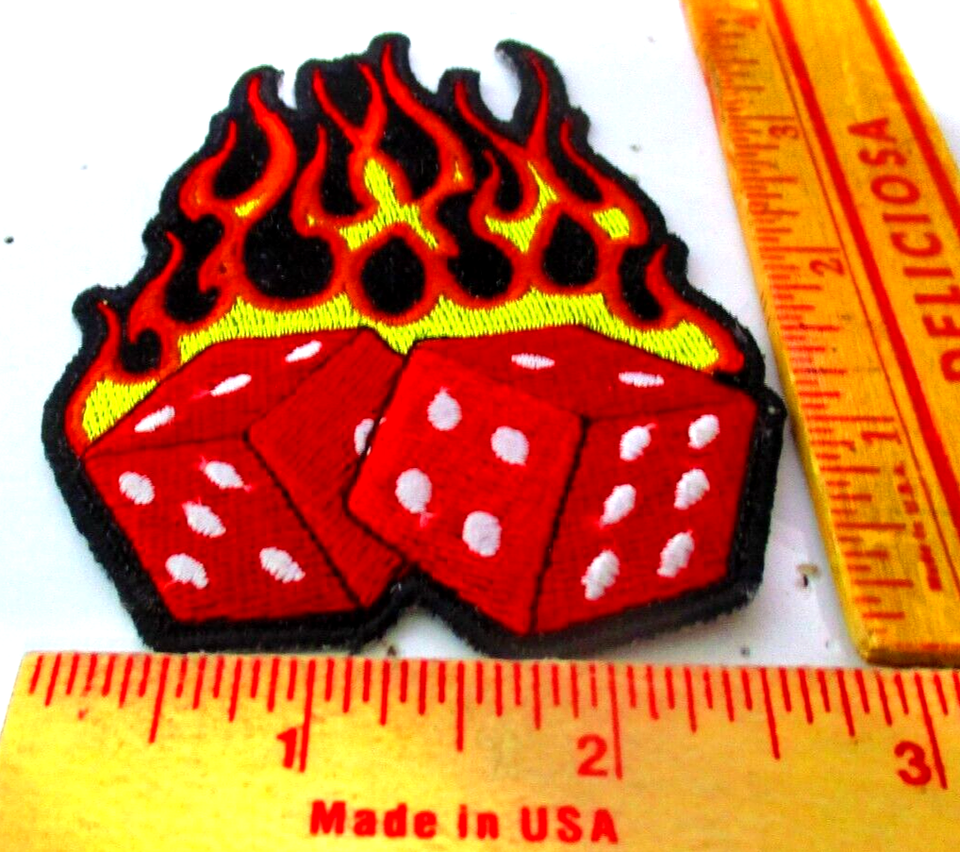 Flaming Dice patch vintage collectible old biker vest emblem memorabilia | eBay