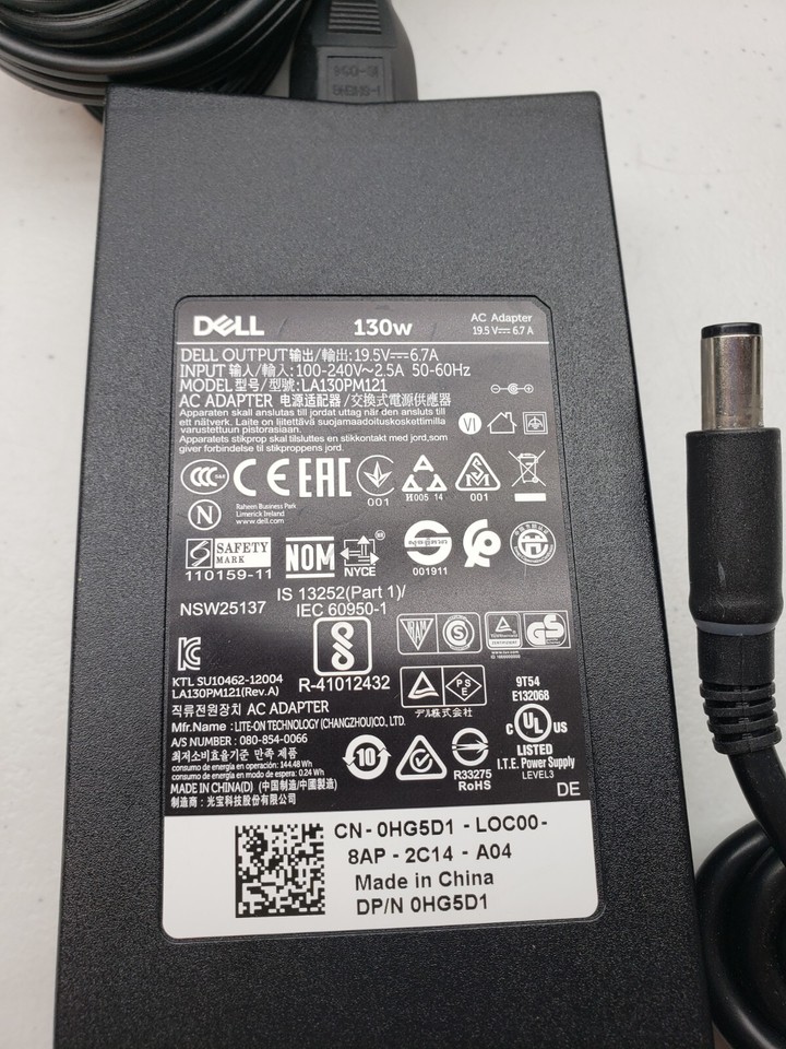 OEM Dell 130W AC Adapter 19.5V 6.7A PA-4E DA130PE1-00 LA130PM121 Laptop ...
