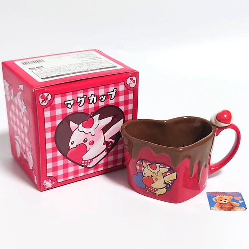 Pokemon Mug Cup Pikachu Heart Chocolate Red w/Box Pokemon Center Japan ...