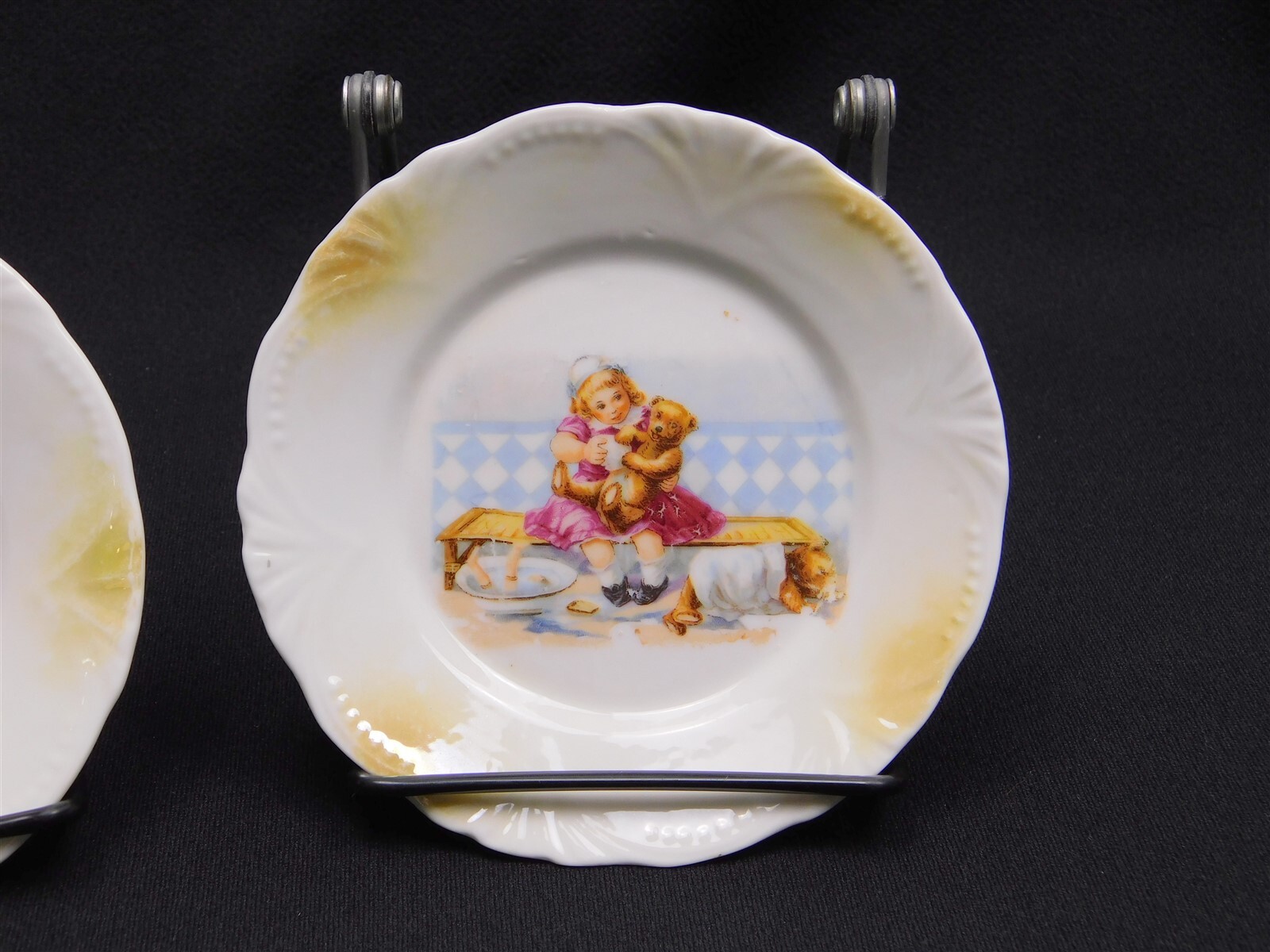 Antique Lusterware Germany Teddy Bear Child’s Tea Set Plates Set of 2 ...