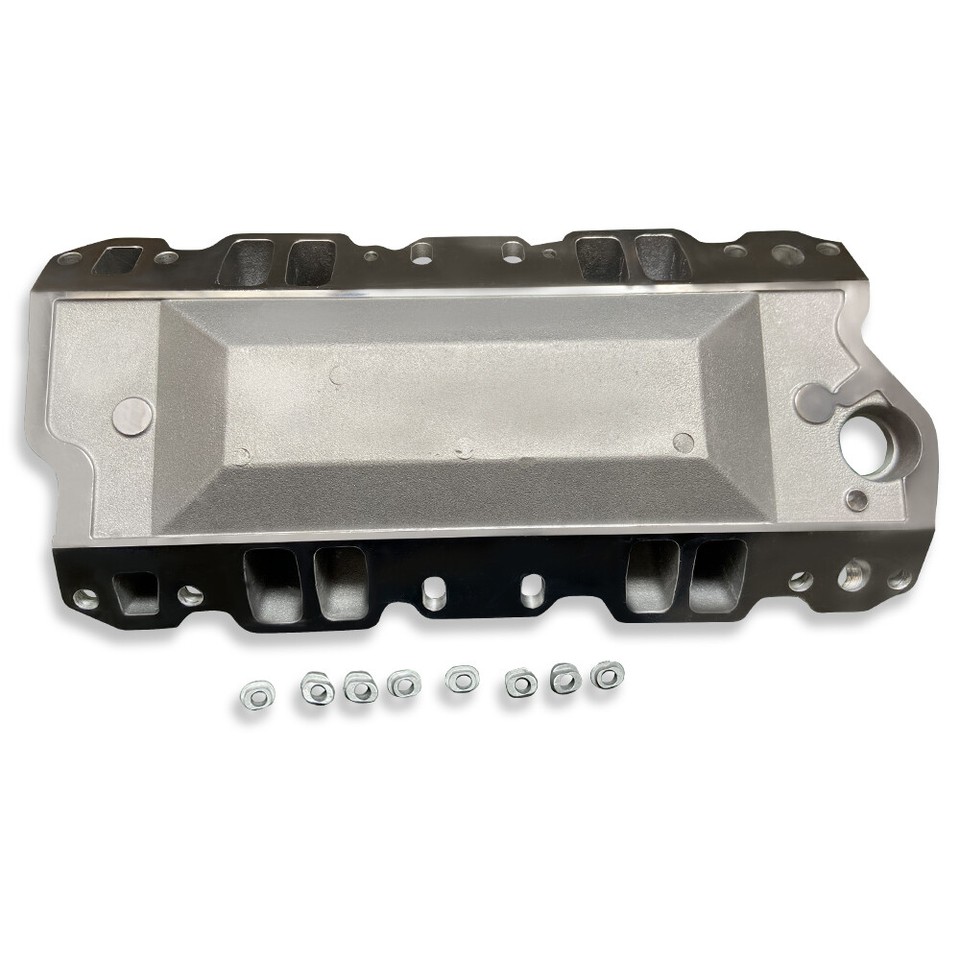 For Chevy SBC 265 350 400 Dual Plane 4.8" Air Gap Cast Aluminum Intake ...