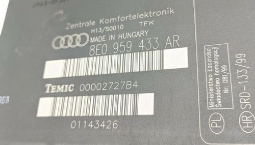 ECU Confort Audi A4 B6 B7 8E0959433AR 00002727B4 | eBay
