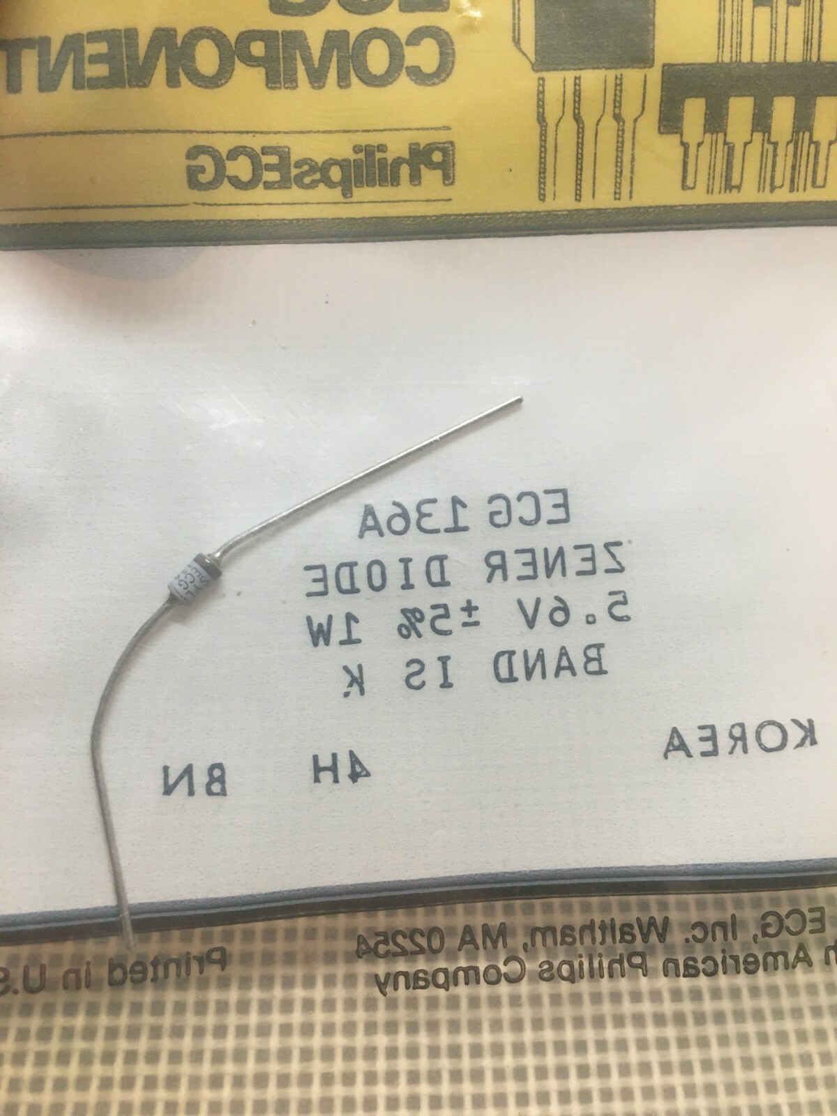 2x Diodes - Phillips Sylvania ECG Zener Diode 1 watt 2.7-27v FAST FREE ...