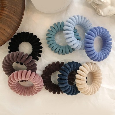 Telephone Wire Flocked Knit Hair Rope Elastic Rubber Bands Scrunchie ...
