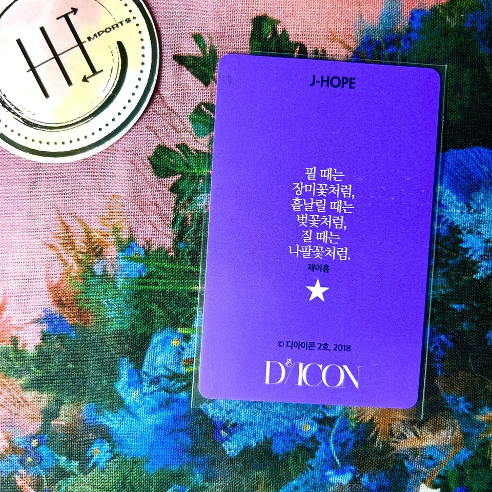 BTS DIcon Festa Mini Official J Hope Photocard Kpop Trading Card Kpop ...