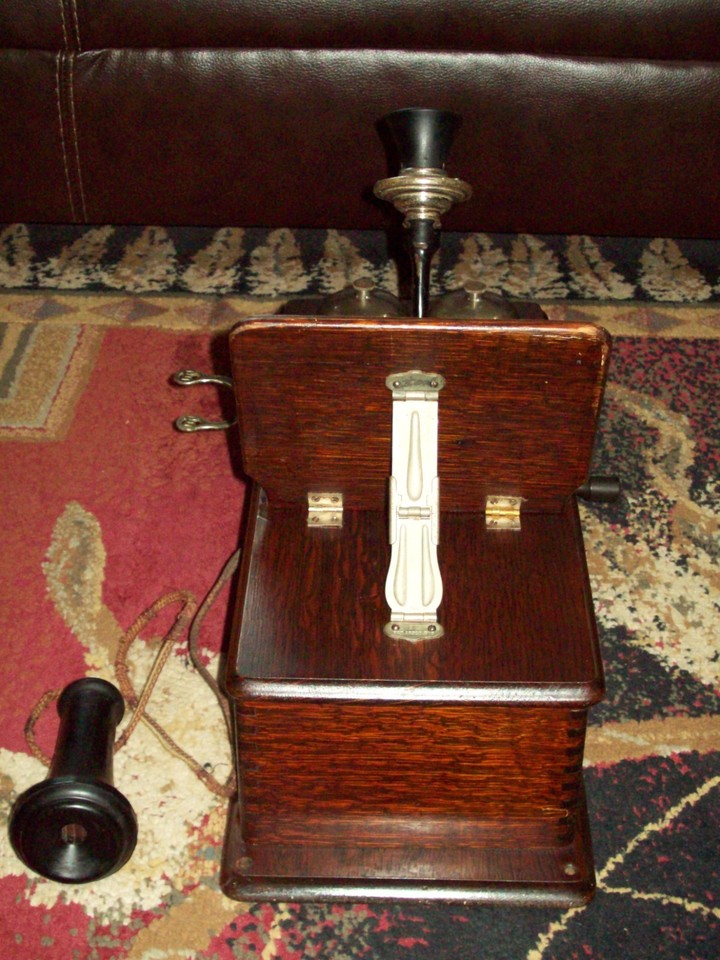 Early Ericsson Hand-Crank Wall Phone with Rare Small Transmitter ...
