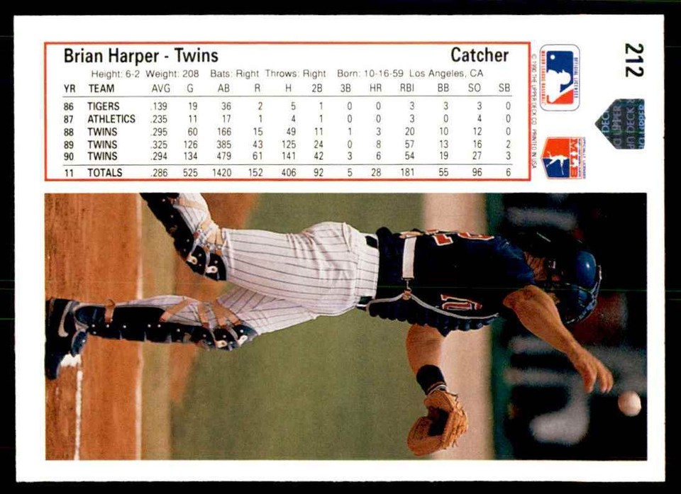 1991 Upper Deck Brian Harper Baseball Cards #212 | eBay
