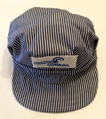 Conrail Railroad Hat Cap Train Engineer Conductor Blue And White | eBay