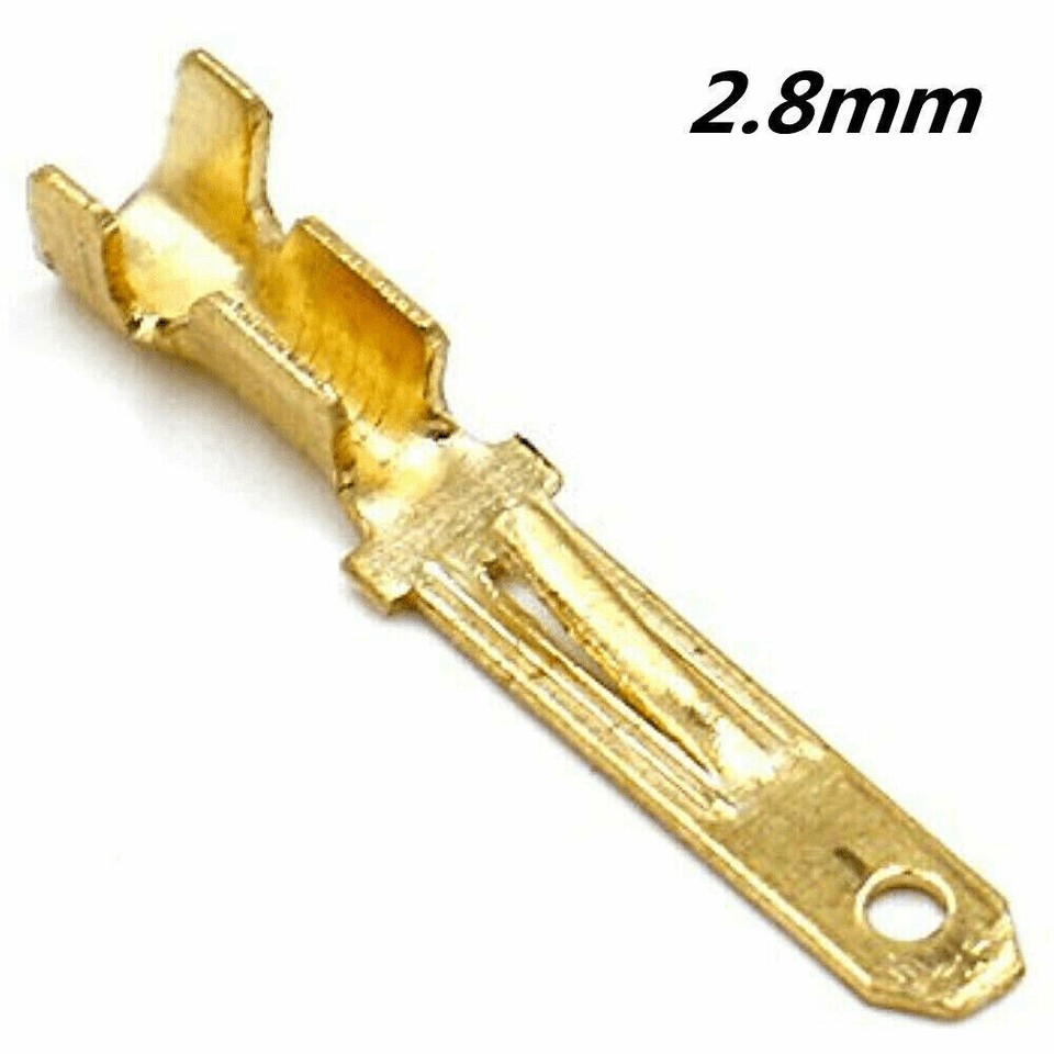 6.3mm 2.8mm Copper Female Non-Insulated Connector Quick Splice Spade ...
