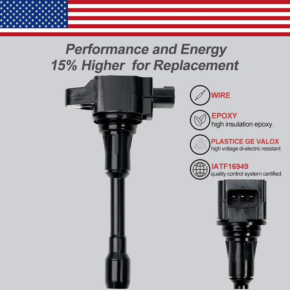 4X OEM Ignition Coil & 4X Iridium Spark Plug for Nissan Altima Rogue ...