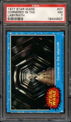 1977 STAR WARS 37 CORNERED IN THE LABYRINTH PSA NM 7 NS | eBay