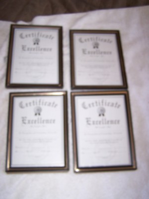 Brand New Set of 4 Certificate of Excellence Frames with Glass | eBay