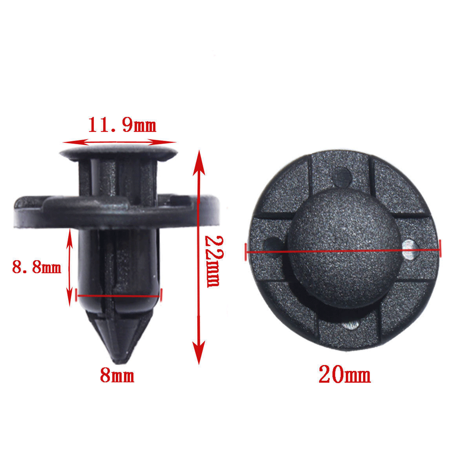 Bumper Clips Retainer Rivets Fastener Plastic Fender Push 100Pcs 8mm | eBay