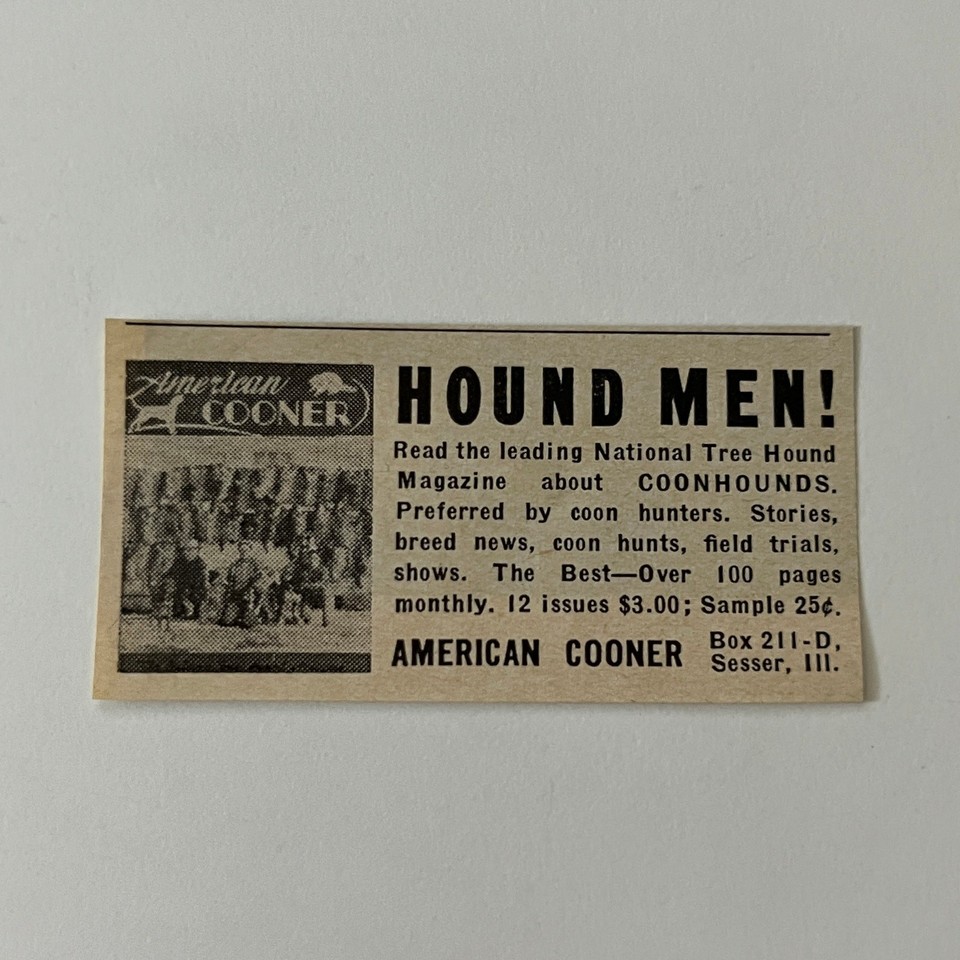 American Cooner National Tree Hound Magazine Sesser IL 1966 Ad SAH8-3 ...