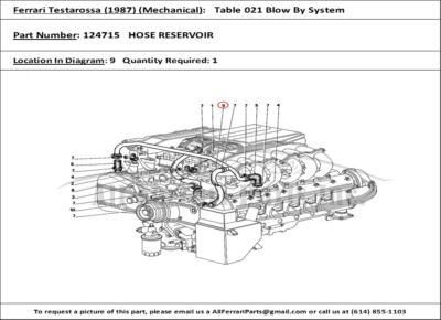 Ferrari Part 124715/A Oil Breather Hose (NOT BRAIDED) | eBay