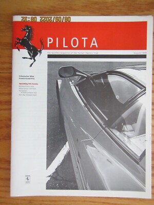 Ferrari Owners Club Newsletter PILOTA August 1998 Original Excellent ...
