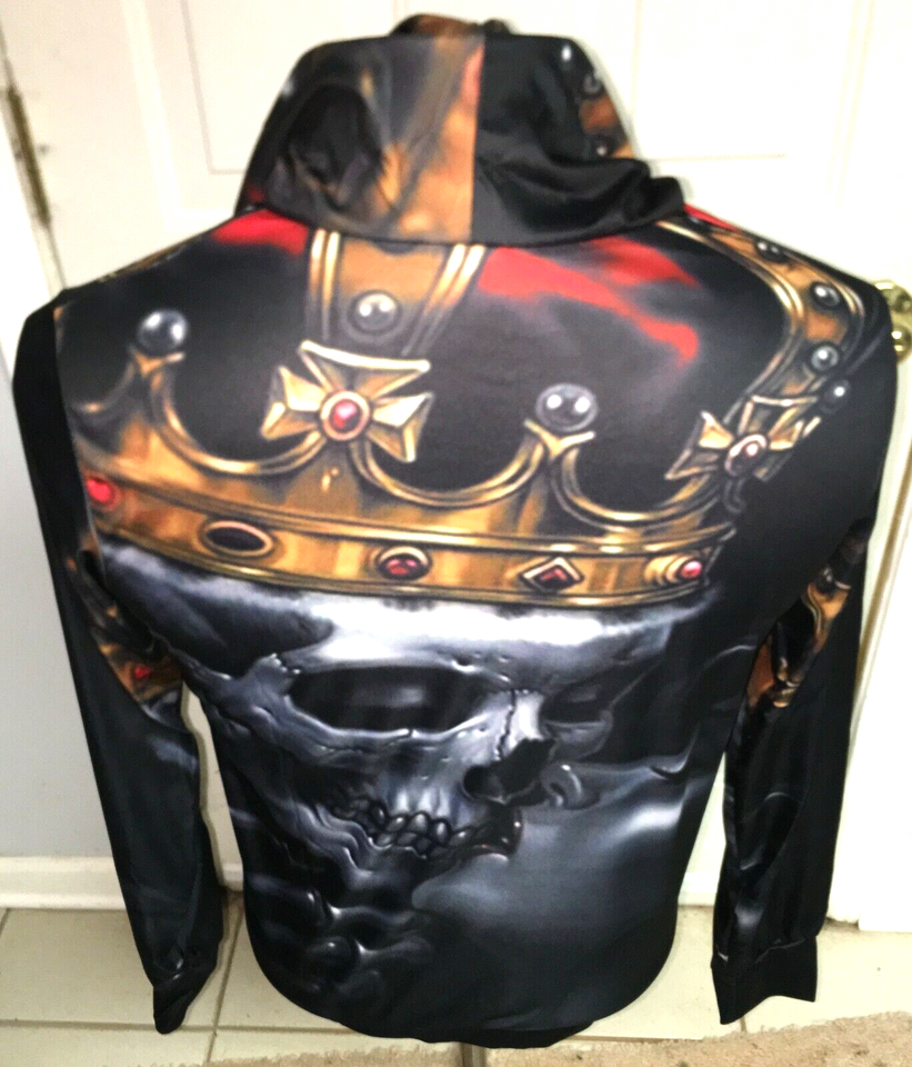 DEVIN DU YOUTH MEDIUM 3D GRAPHIC HOODIE WITH CROWNED SKULL POLYESTER ...