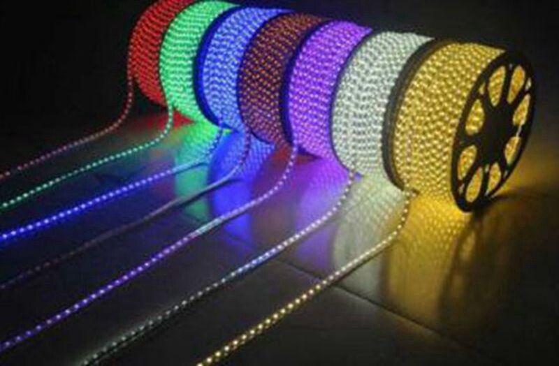 220V IP65 Waterproof Single Color 100m/roll 5050 LED Strip Light Home ...