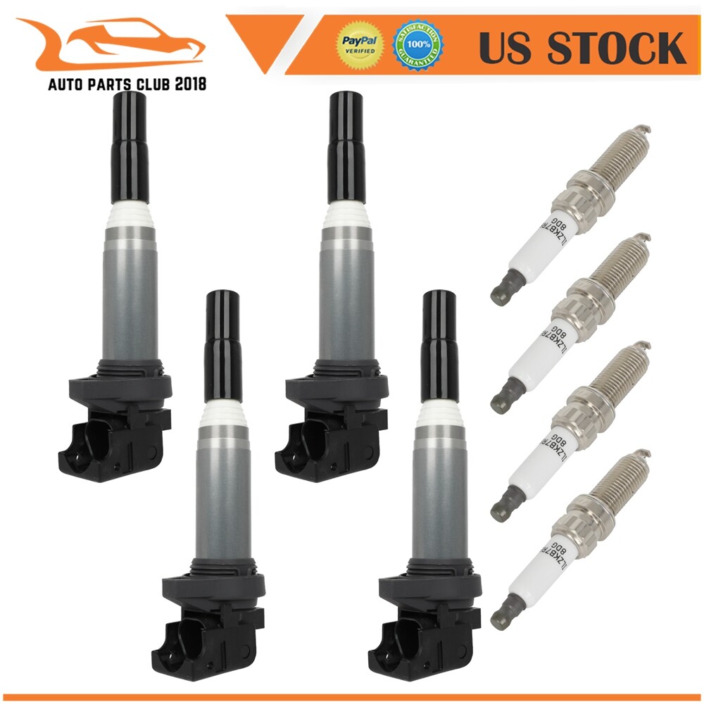4* Ignition Coils & 4* Spark Plugs For Mini Cooper Paceman 1.6L 2013 ...