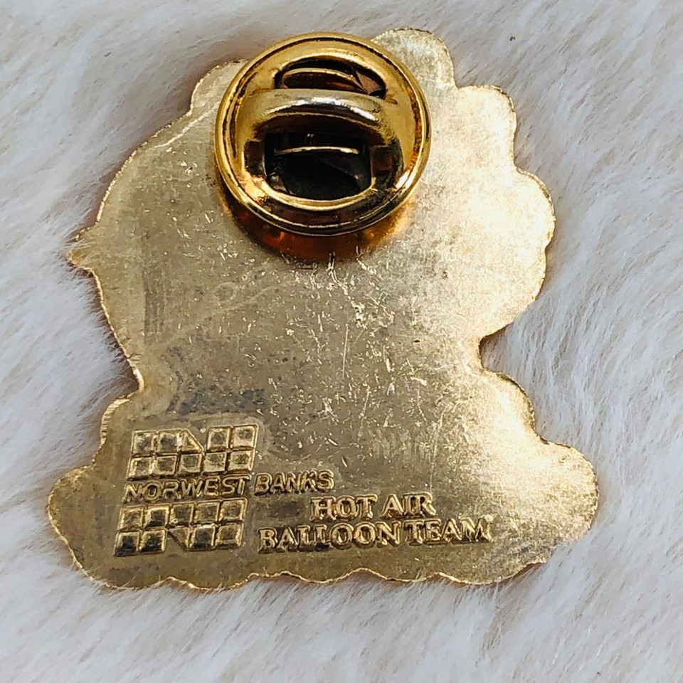 Vtg Norwest Bank Miss Penny Hot Air Balloon Enamel Piggy Bank Lapel Pin ...