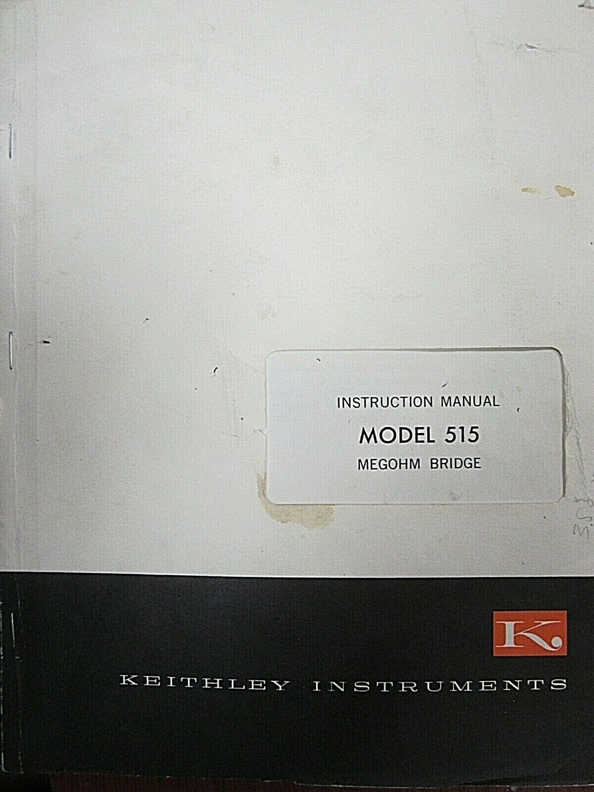 Keithley Model 515 Megohm Bridge Instruction Manual | eBay