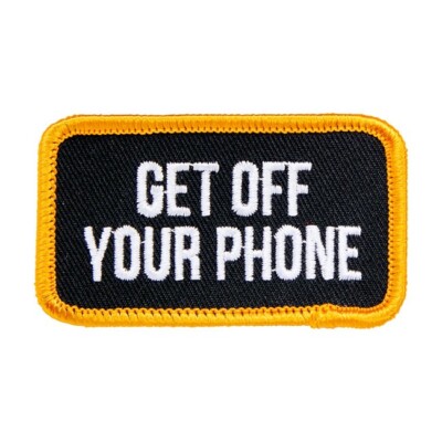 BILTWELL MOTORCYCLE 2.75" PHONE PATCH BLACK/WHITE/ORANGE **CHRISTMAS ...