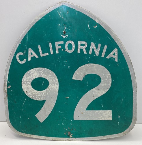 Authentic California state route 92 HWY Sign24”x 25” HALF MOON BAY ...