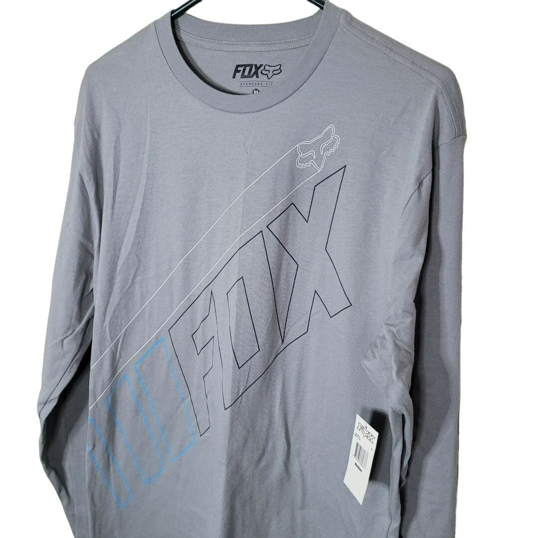 Fox Tee Shirt Gray Mens Medium Standard Fit Blue White Detail | eBay