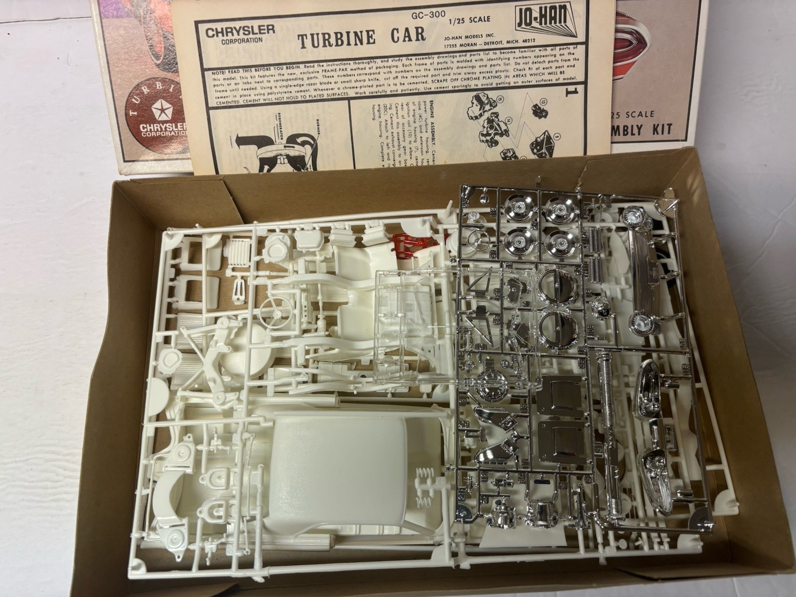 Jo-Han Chrysler Corporation Turbine Car 1/25 Scale Kit #GC-300 | eBay