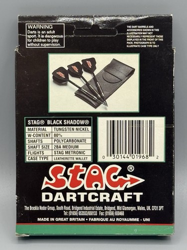 Vintage Dart Set Stag Dartcraft Great Britain Steeltip Darts 24 Grams ...