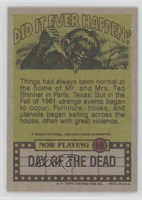 1988 Topps Fright Flicks Day of the Dead What big teeth you have ...