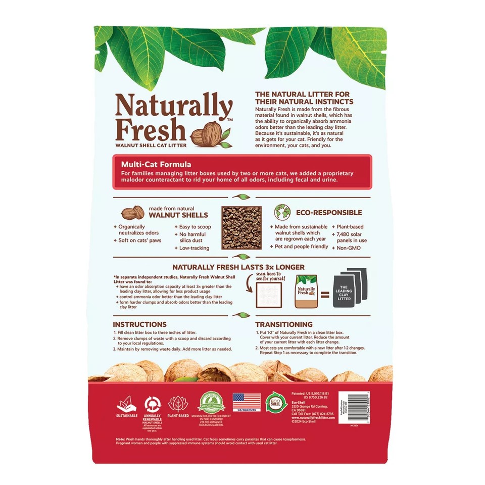 Naturally Fresh Multi-Cat Walnut Cat Litter – Natural, 26lb, 3-Pack | eBay