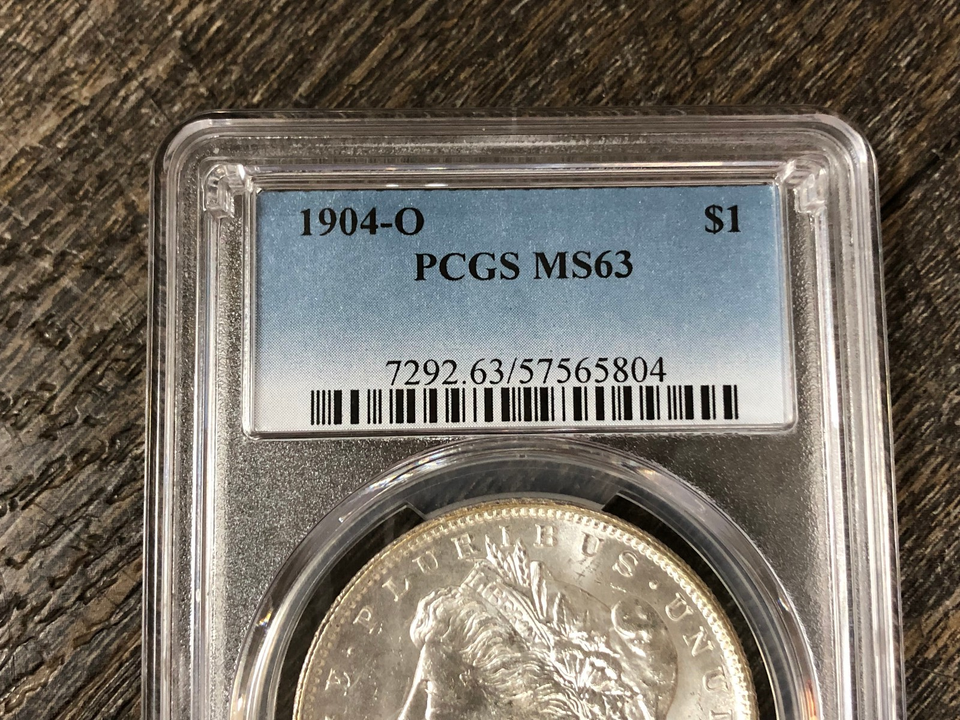 1904 O PCGS MS63 Gold Shield Blue Label Morgan Silver Dollar $1 Fast ...