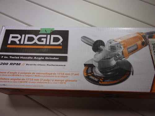 RIDGID 7" TWIST HANDLE ANGLE GRINDER W/ ACCESSORIES # R10202 | eBay