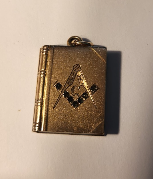 Vintage Masonic Free Mason Book Shaped Locket Gold Filled Gilt ...
