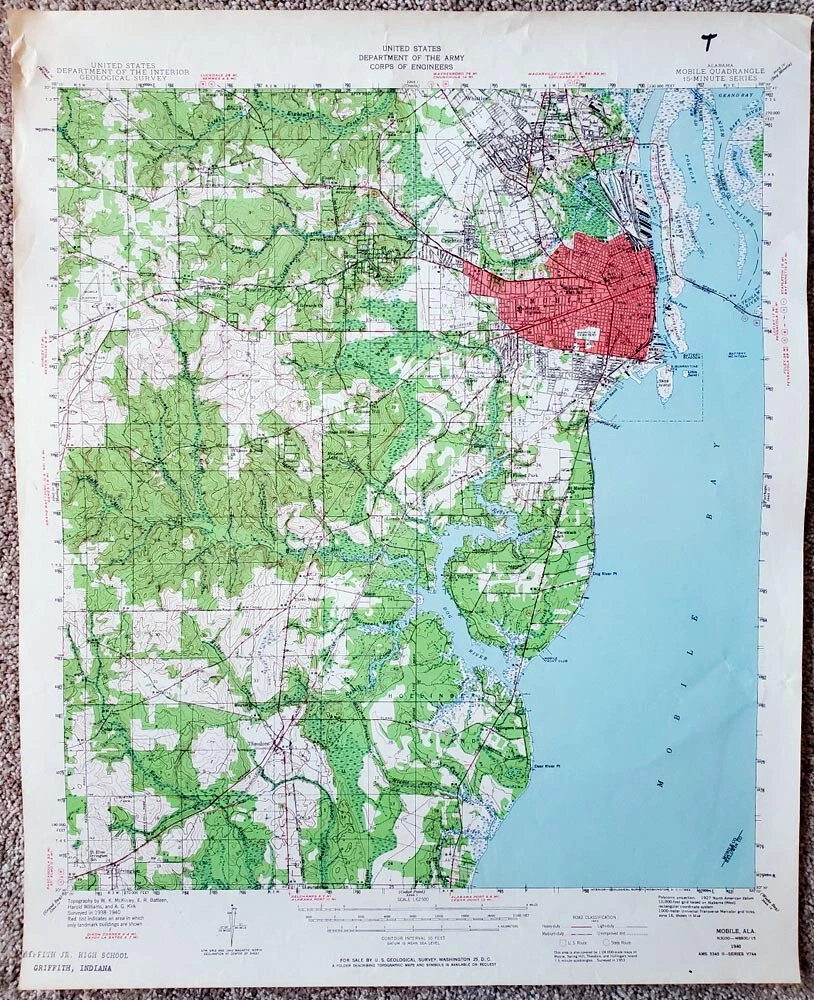 Mobile Alabama Topographic Map