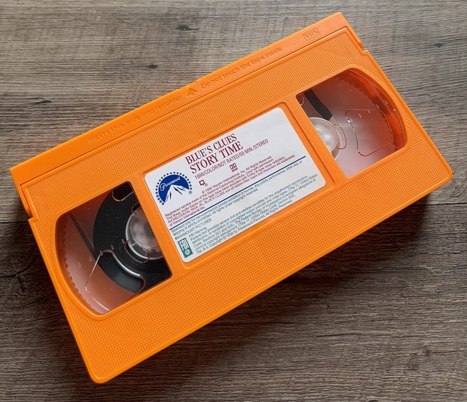 Blues Clues Story Time VHS 1998 Play Along With Blue Nick Jr Orange ...