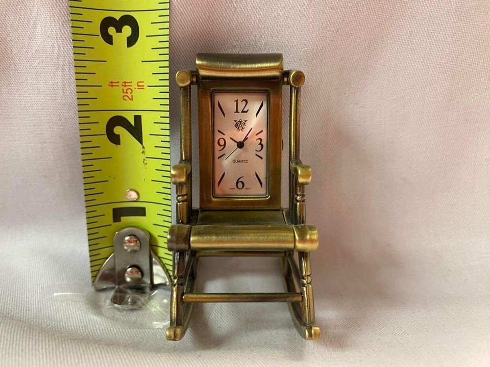 Vintage Miniature Circa Quartz Brass Design Desk Clock Untested ...