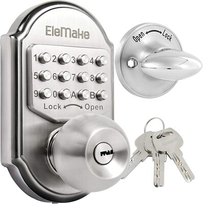 Mechanical Keyless Entry Door Lock Digital Code Keypad Knob Combination ...
