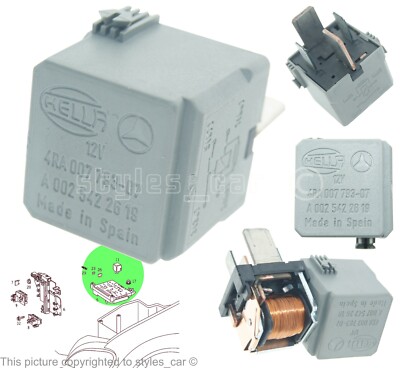 A0025422619 Mercedes-Benz E M S R V SL Class 4-Pin Grey Relay Hella ...