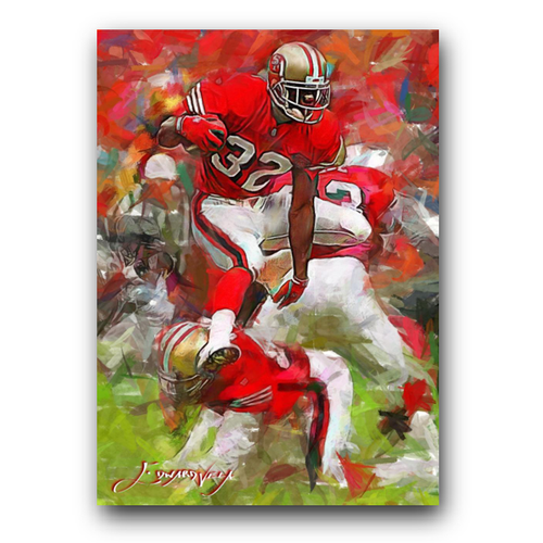 Ricky Watters Art Card Limited 29/50 Edward Vela Signed (San Francisco ...